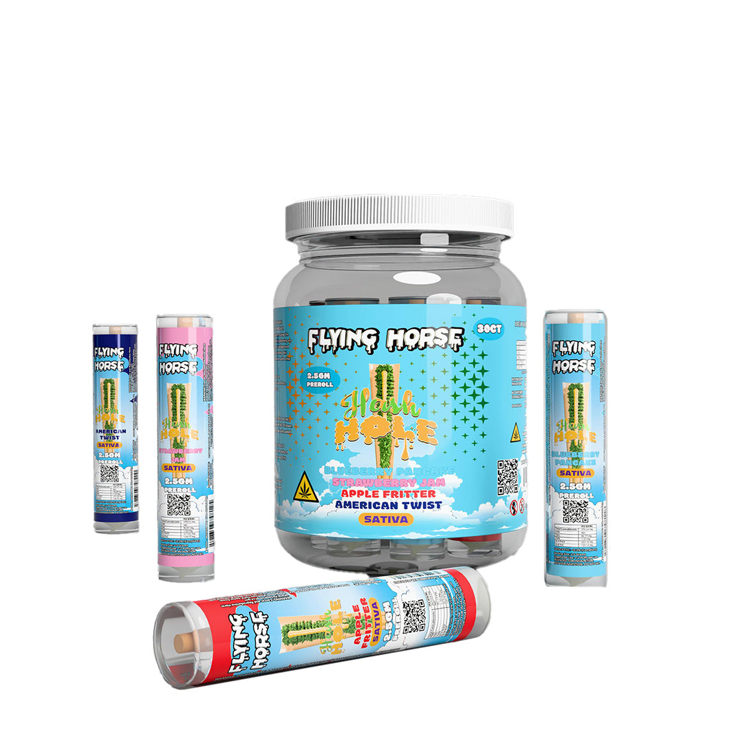 FLYING HORSE HASH HOLE PREROLL 30CT JAR - ASSORTED – Flying Horse